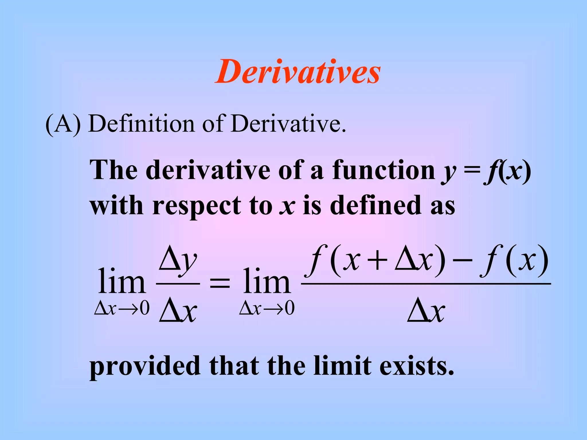 Limits And Derivative | PPT
