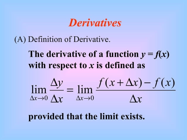 Limits And Derivative | PPT