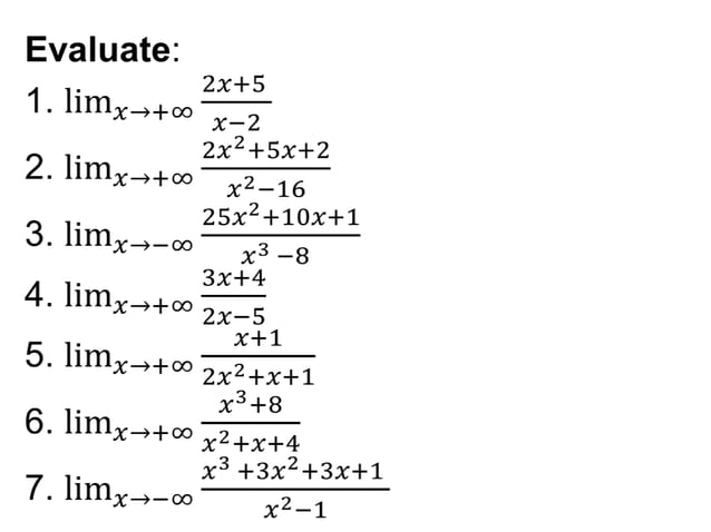Limits-at-Infinity in Basic Calculus ppt | PPT