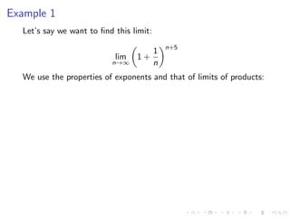 Limits Involving Number e | PDF