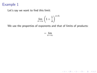 Limits Involving Number e | PDF