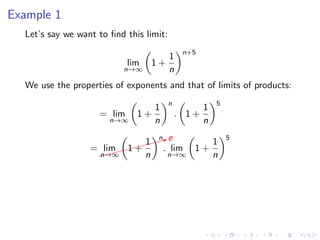 Limits Involving Number e | PDF