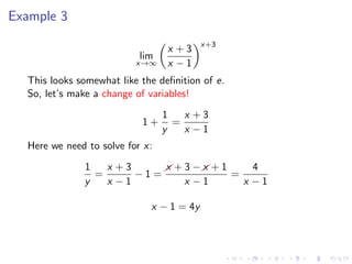 Limits Involving Number e | PDF