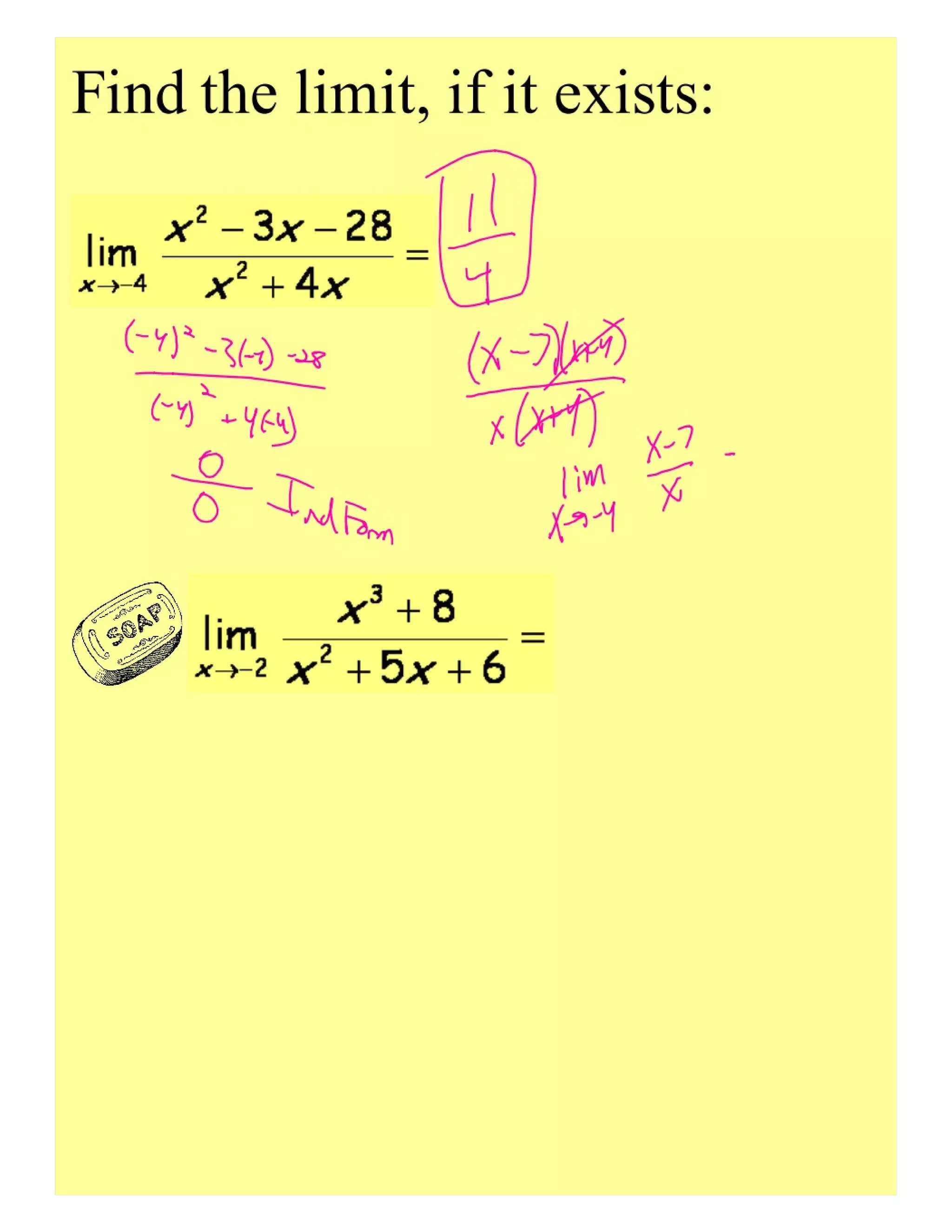 Limits algebraically | PDF