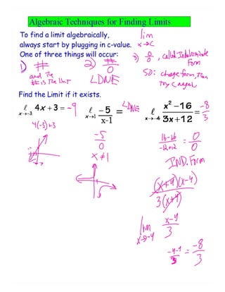 Limits algebraically | PDF