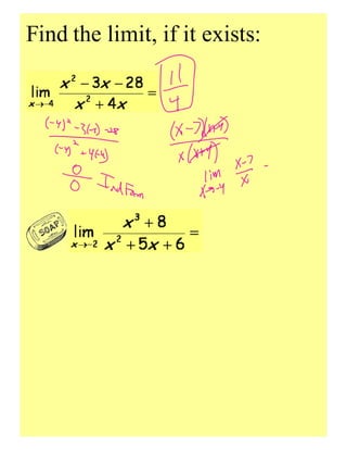 Limits algebraically | PDF