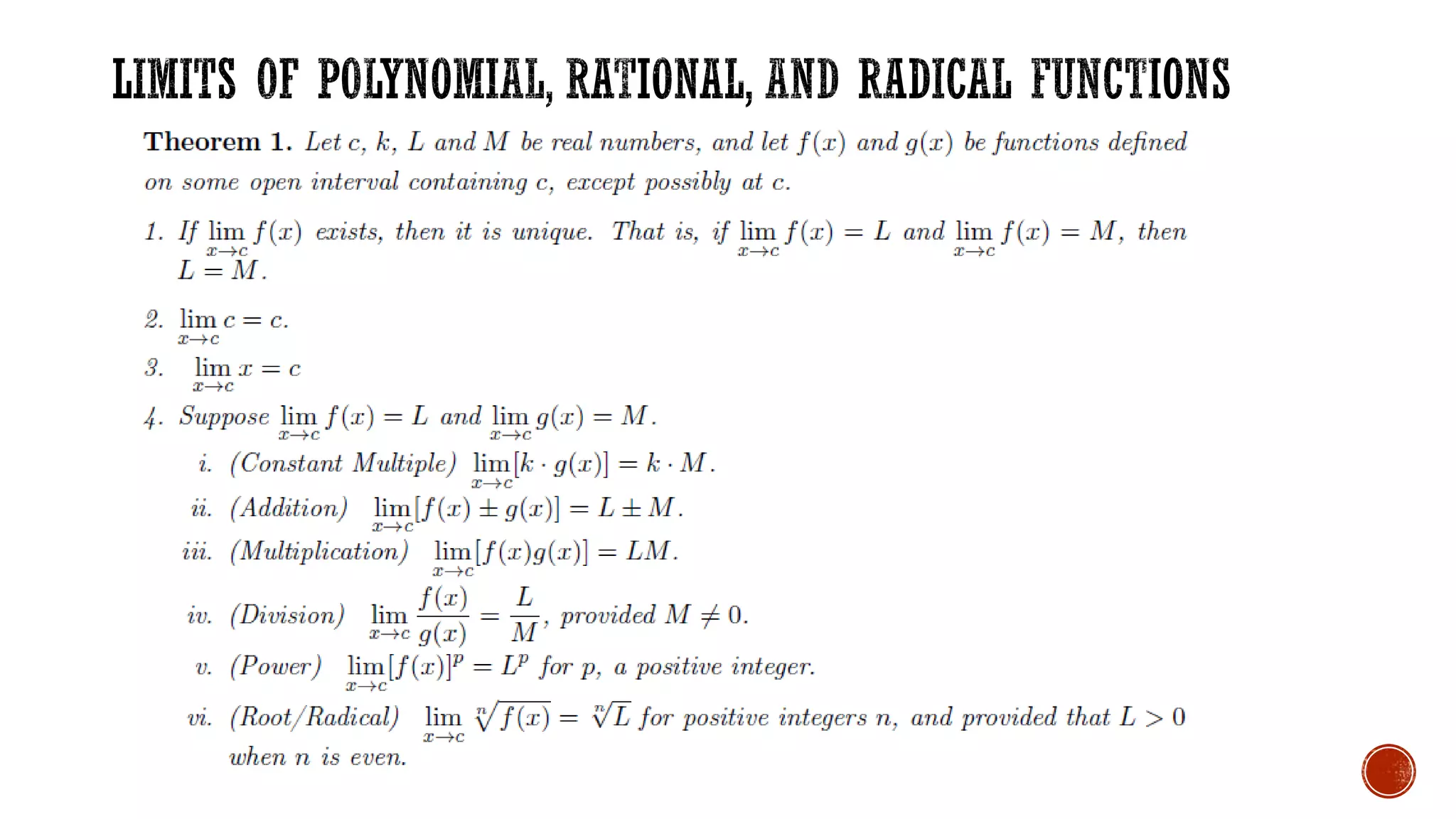 Limits of a Function | PDF