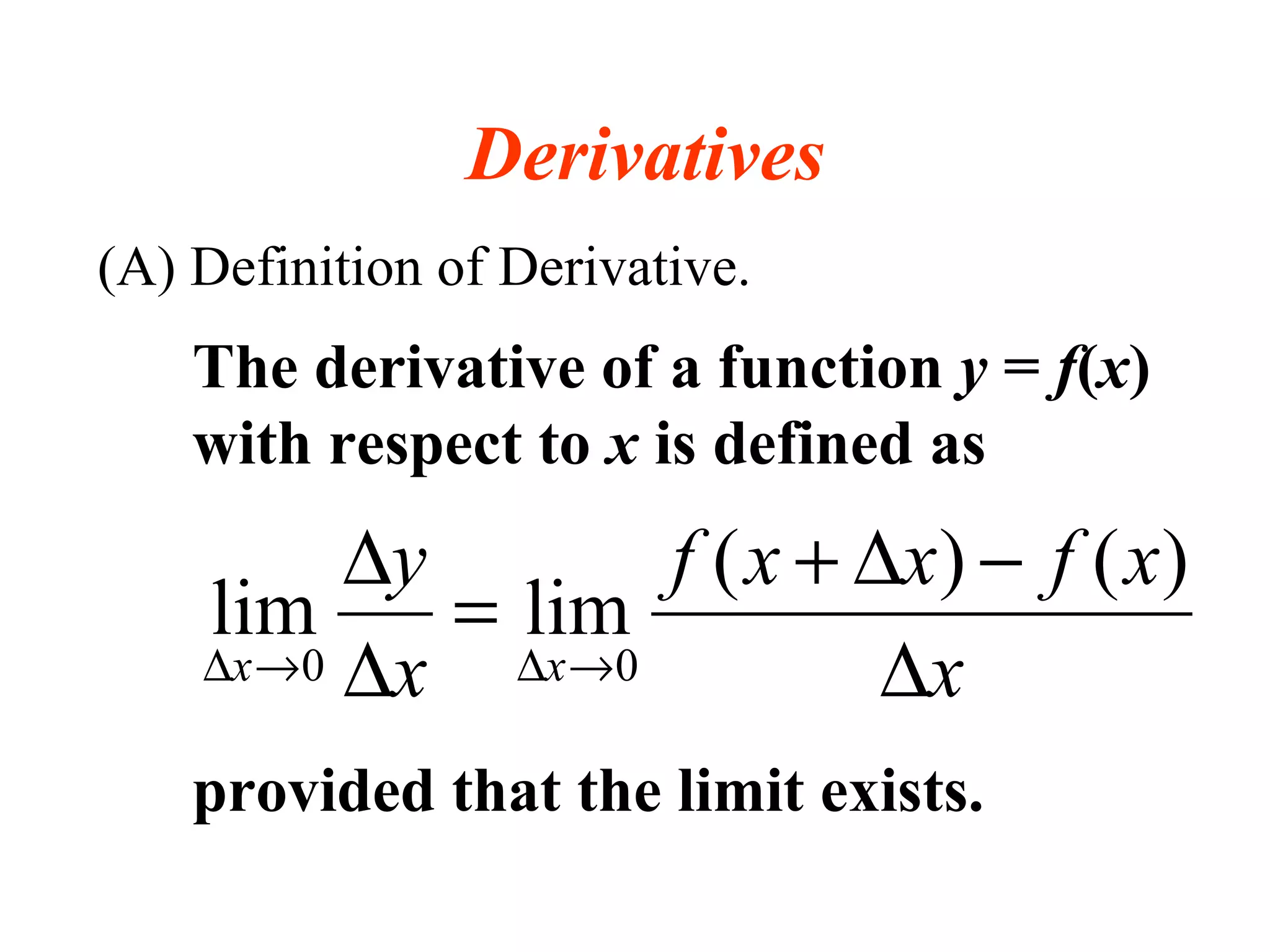 Limits and derivatives | PPT