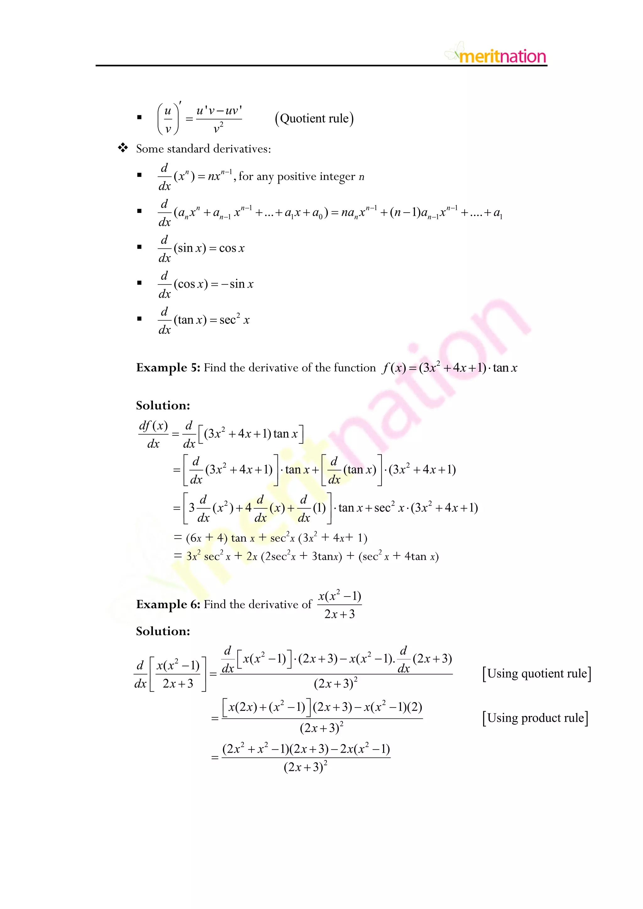 Limits and derivatives | PDF