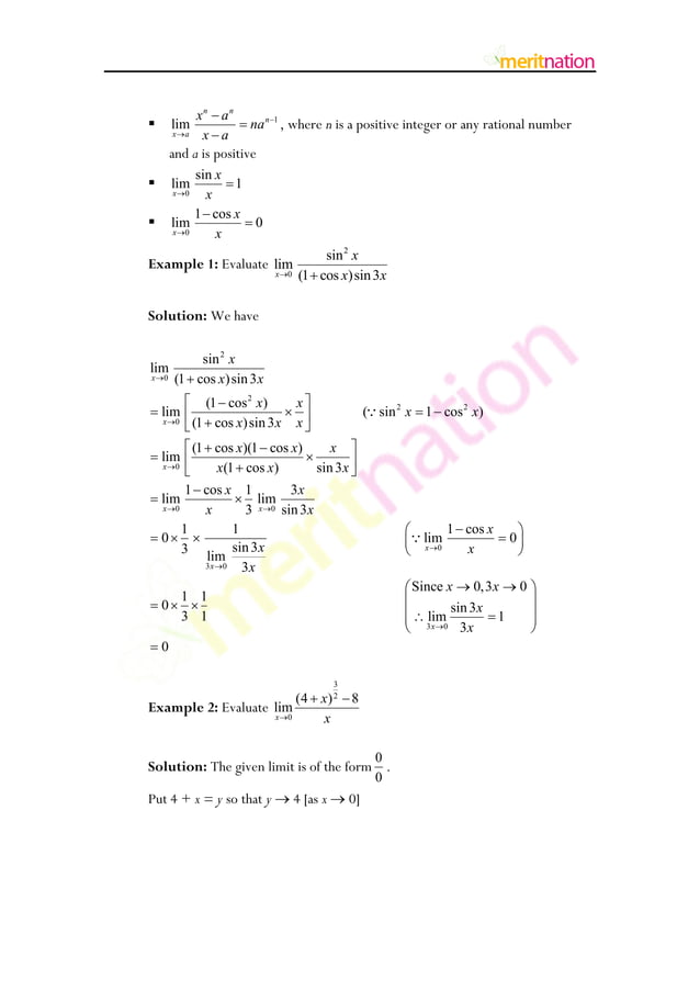 Limits and derivatives | PDF