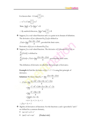 Limits and derivatives | PDF