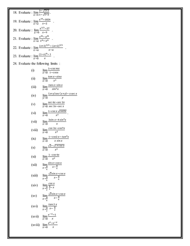 Limits and derivatives | DOCX