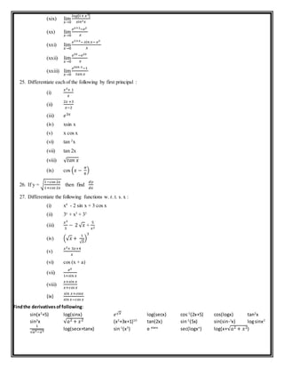 Limits and derivatives | DOCX