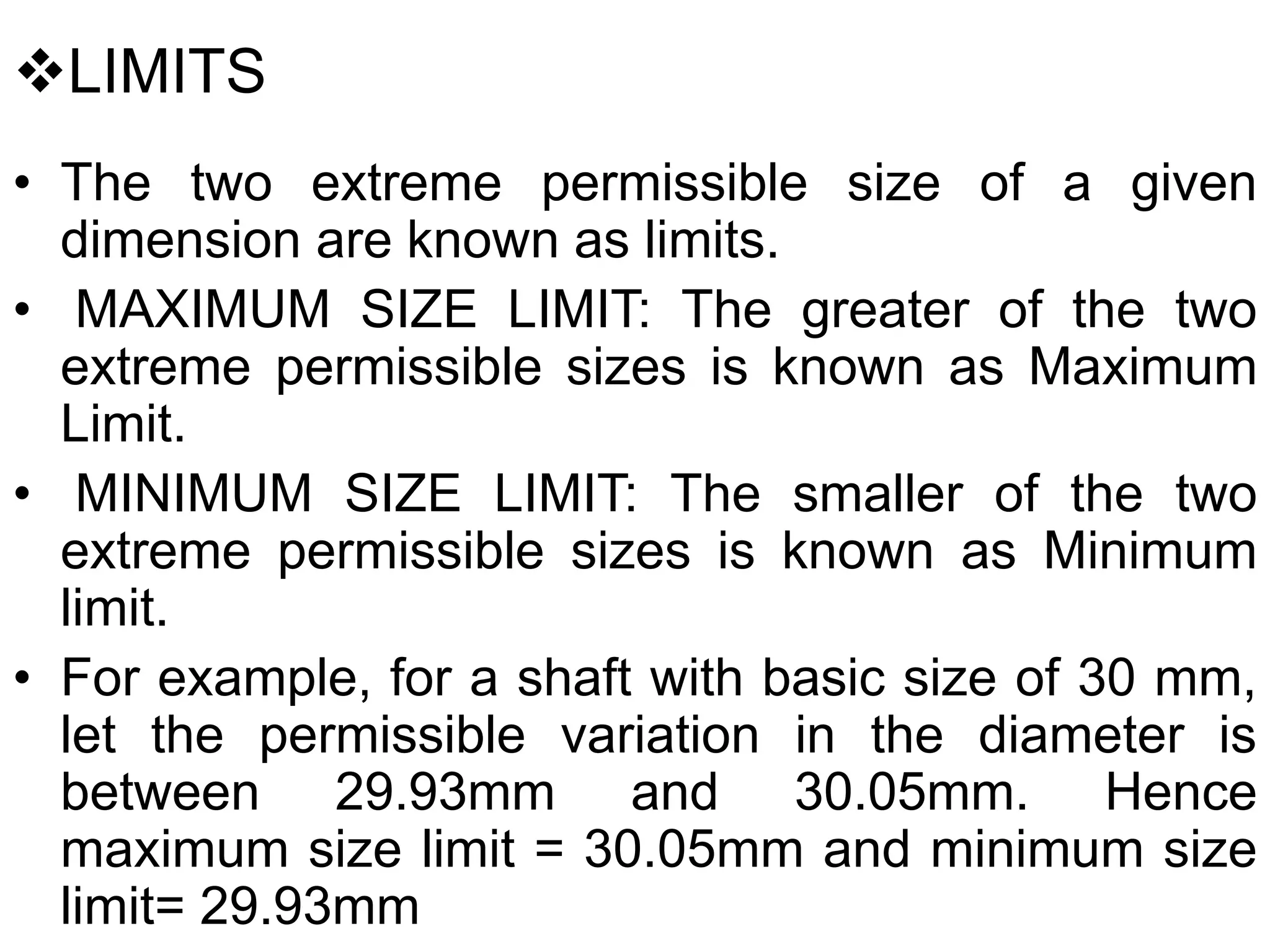 Limits and fits (machine design & industrial drafting ) | PPTX