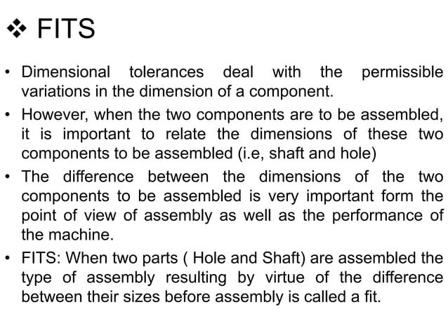 Limits and fits (machine design & industrial drafting ) | PPT