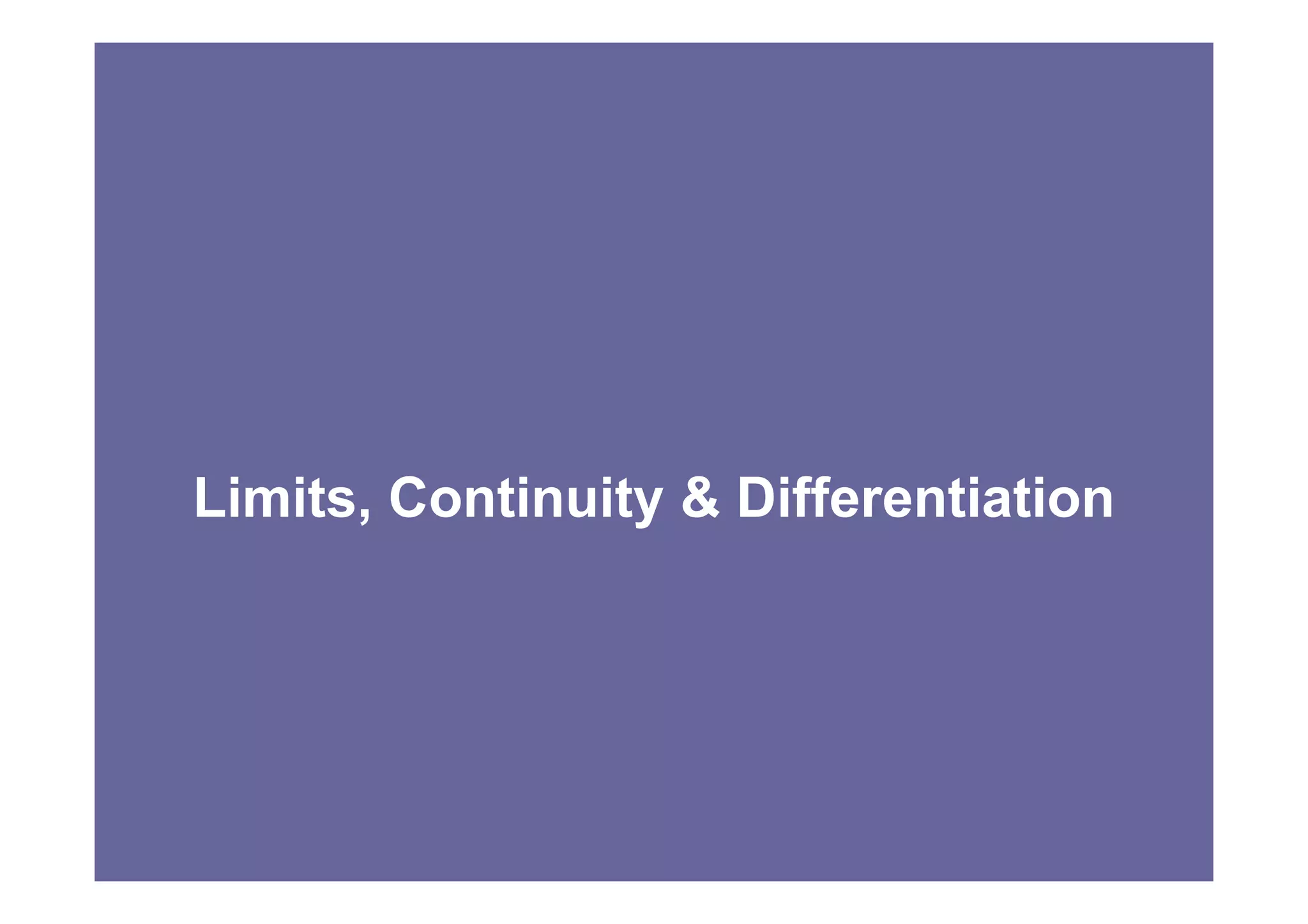Limits, Continuity & Differentiation (Theory) | PDF