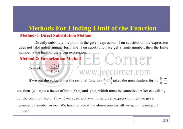 Limits, Continuity & Differentiation (Theory) | PDF