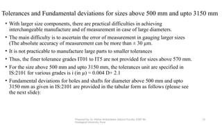 Limits Fits and Tolerances , standards, IT grades, Selective Assembly ...