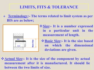 Limits, fits, tolerance | PPTX