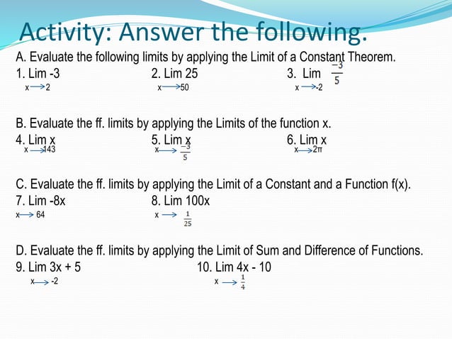 Limits of function | PPTX