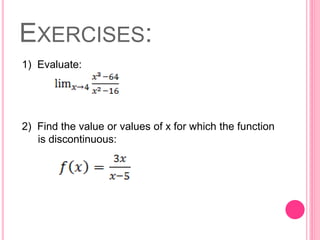 Limits of functions | PPTX