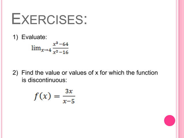 Limits of functions | PPTX | Physics | Science