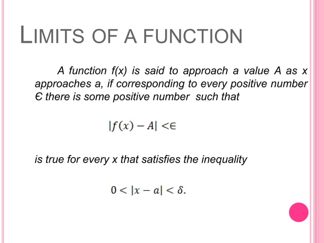 Limits of functions | PPTX | Physics | Science