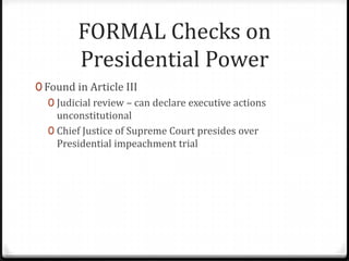 Limits on Presidential Power | PPTX