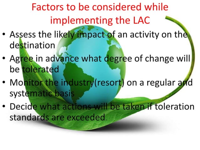 Limits to acceptable change and ecological footprint | PPTX