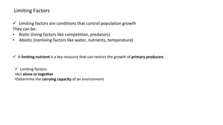 Understanding Limiting Factors and Carrying Capacity in Population ...
