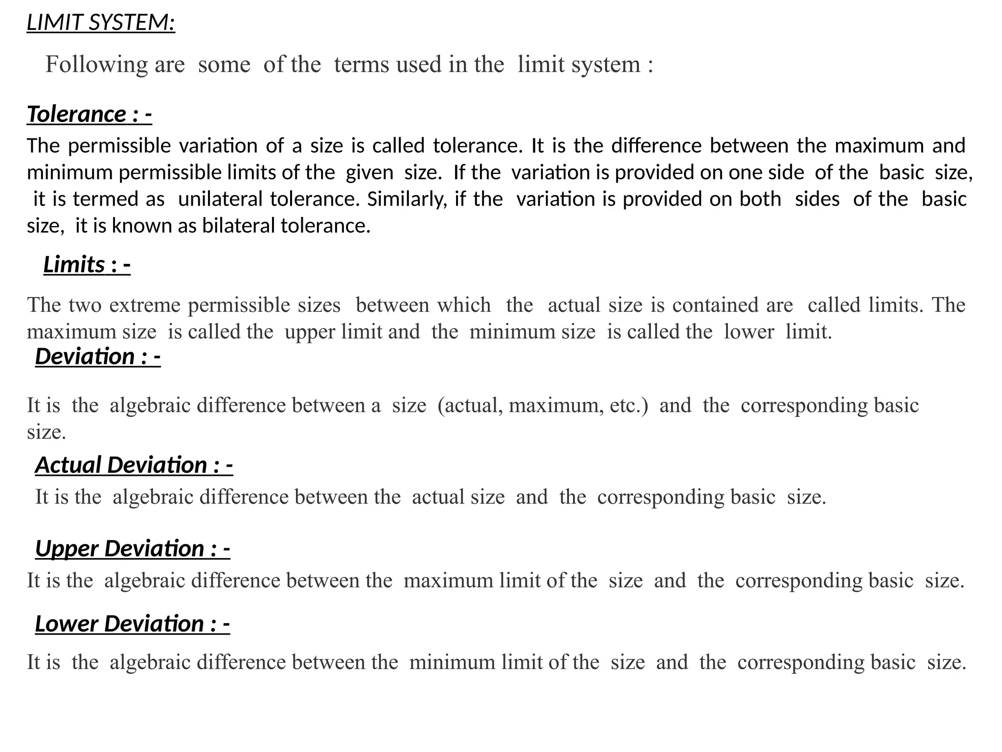 LIMITS TOLERANCES & FITS.pptx of an element | PPTX