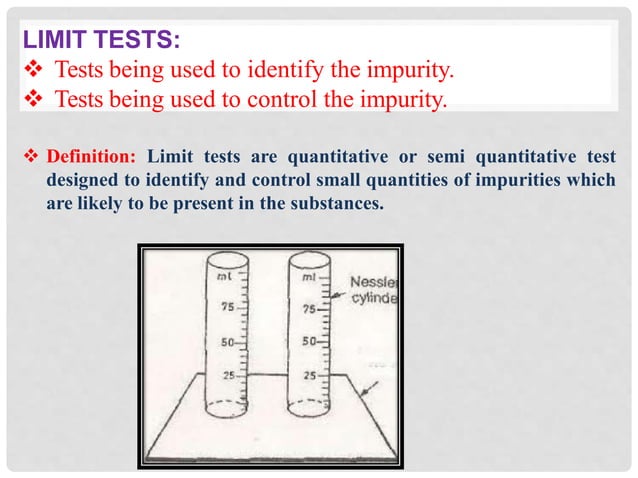 General introduction of limit test and limit test for chloride. | PPTX ...
