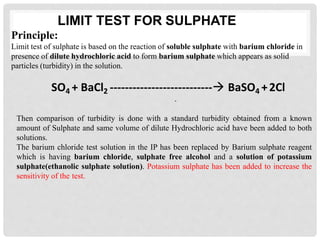 Limit test sulphate | PPTX