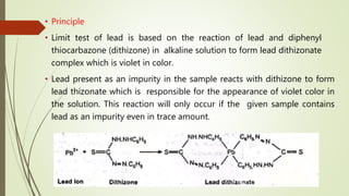 Limit test for arsenic and lead | PPTX