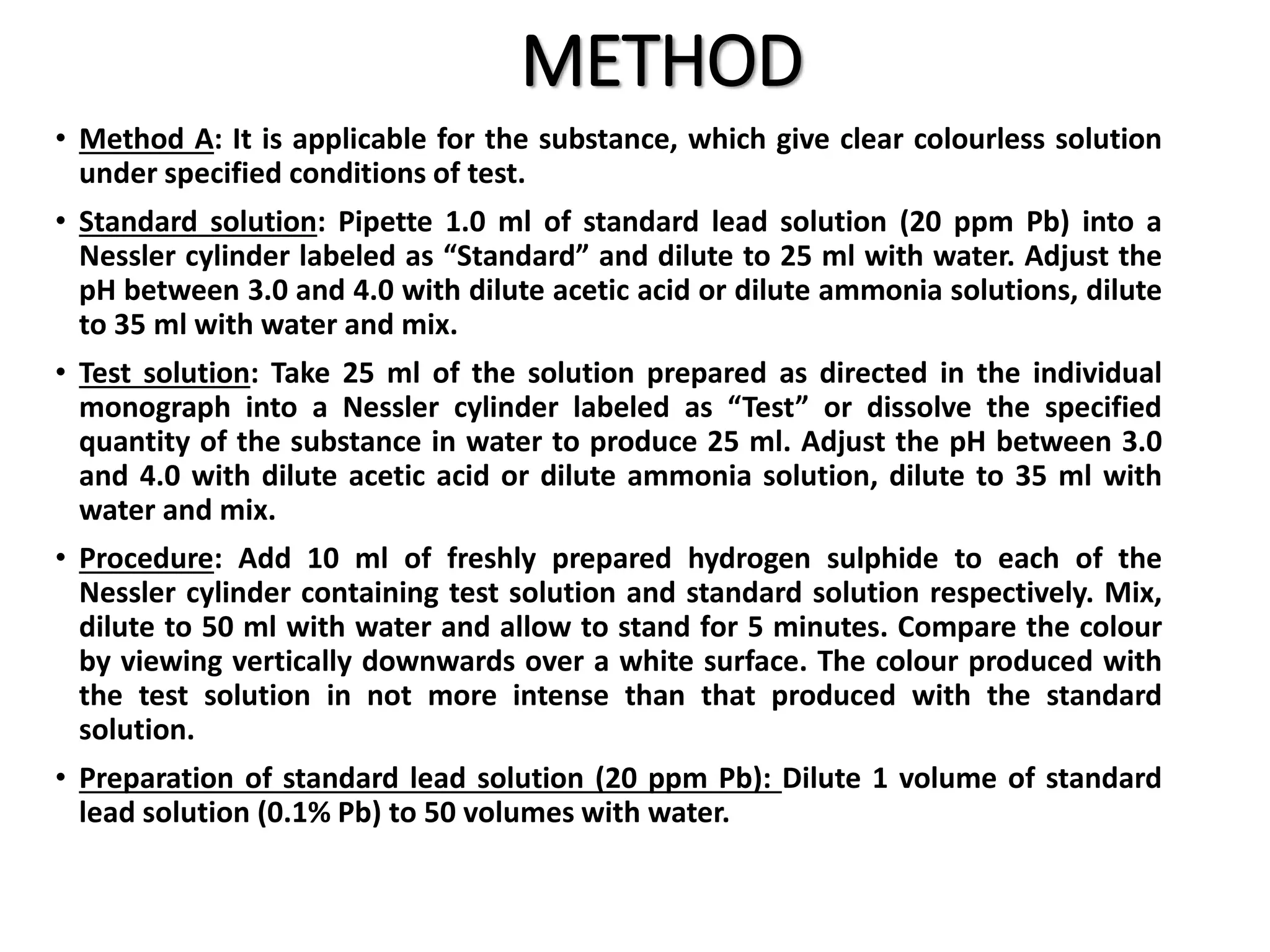 Limit test for heavy metals | PPTX