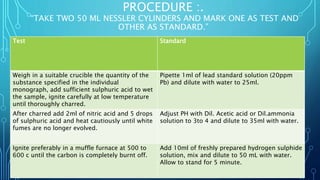 Limit test for heavy metals | PPTX