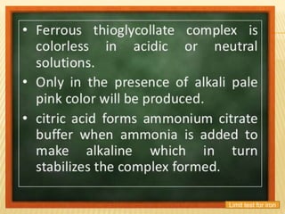 Limit test for iron | PPTX