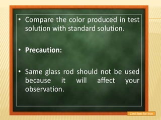 Limit test for iron | PPTX