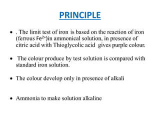 Limit test for iron | PPTX