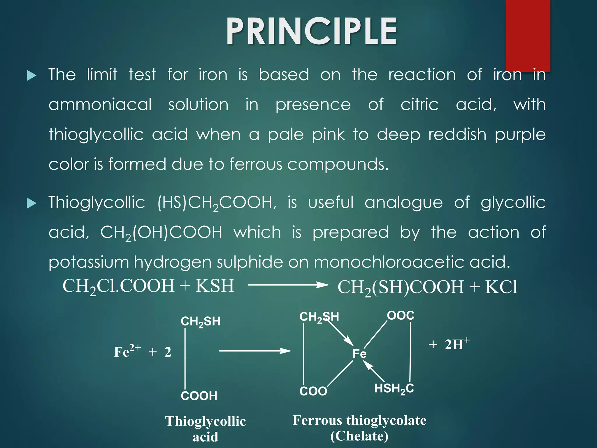 Limit test for iron | PDF