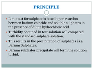 Limit test for sulphate | PPTX