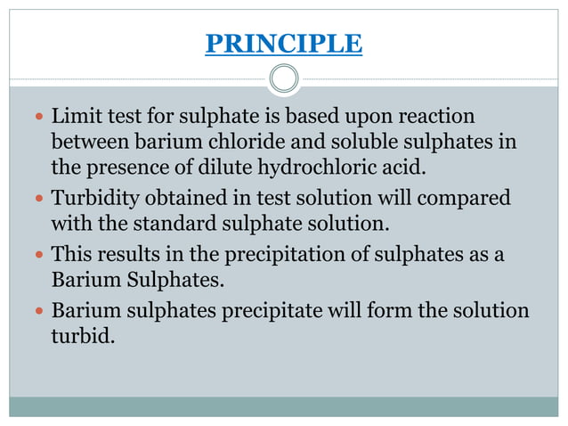 Limit test for sulphate | PPTX