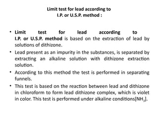 limit test definition and all limit tests | PPTX