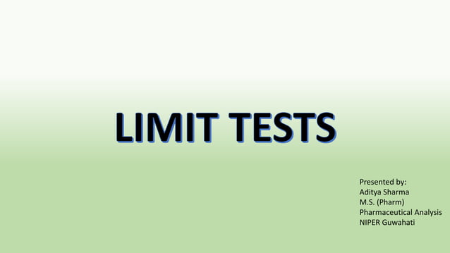Limit Tests ppt | PPTX