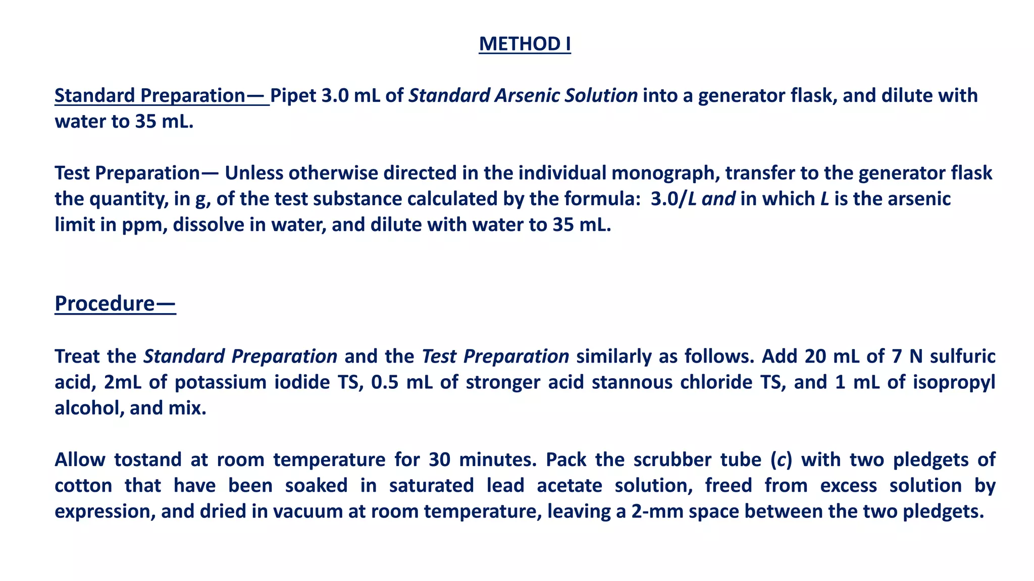 Limit Test Arsenic USP | PDF