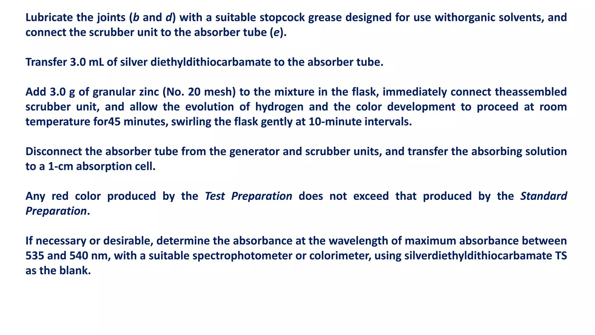 Limit Test Arsenic USP | PDF