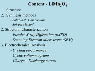 Li mn2o4 spinel cathode material for lithium-ion secondary battery by ...