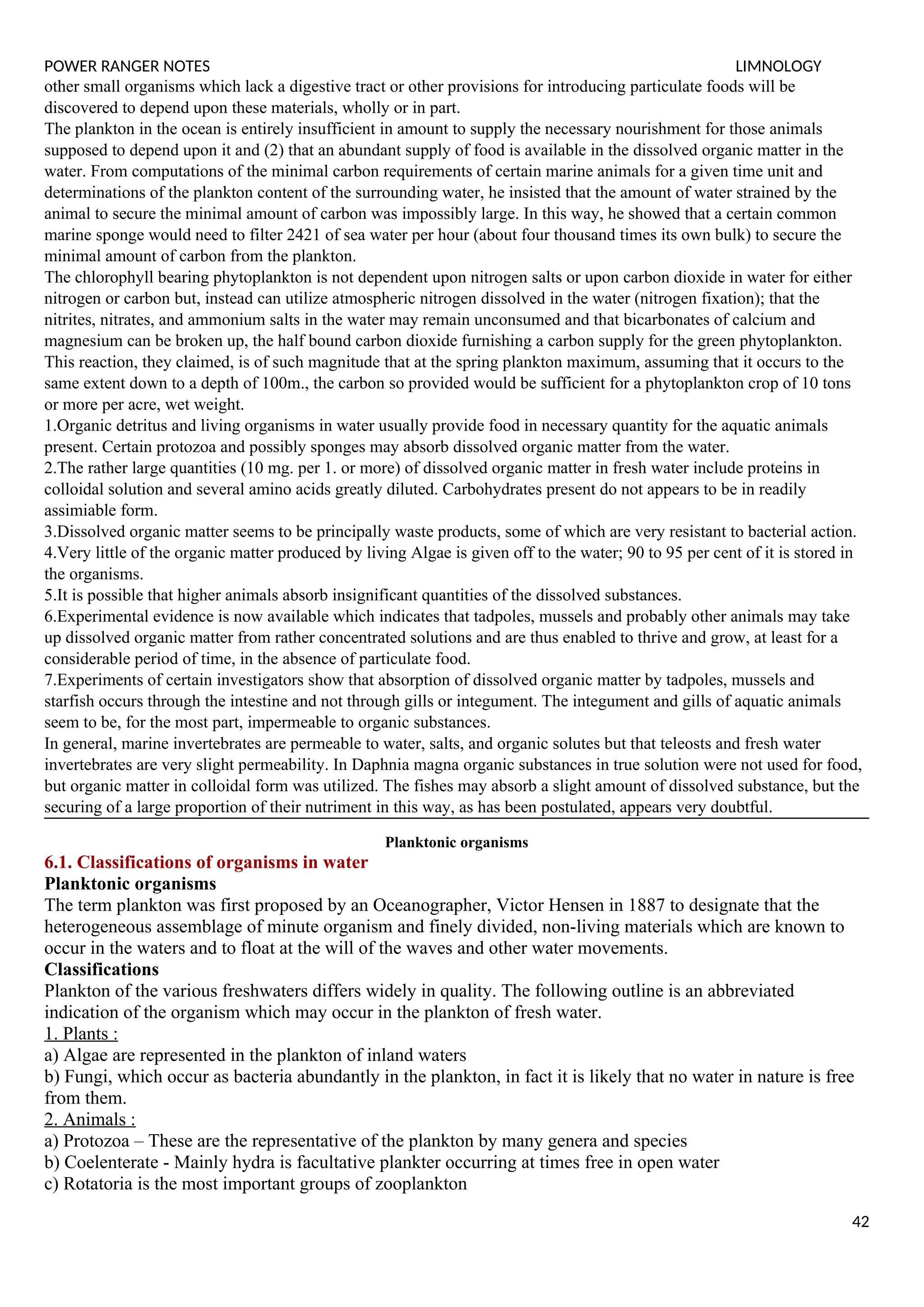 limnology-definitions, principles and uses | PDF