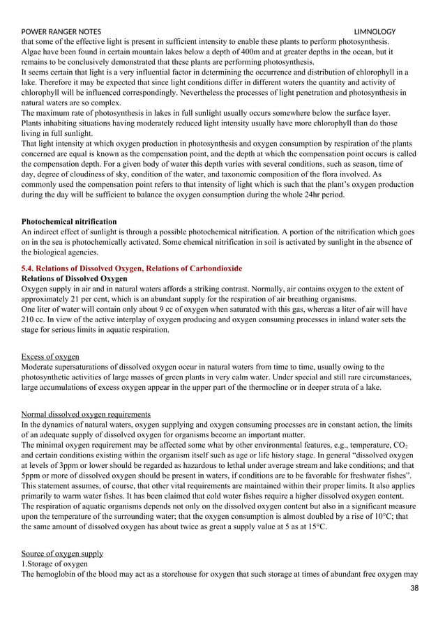 limnology-definitions, principles and uses | PDF