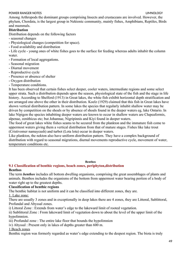 limnology-definitions, principles and uses | PDF